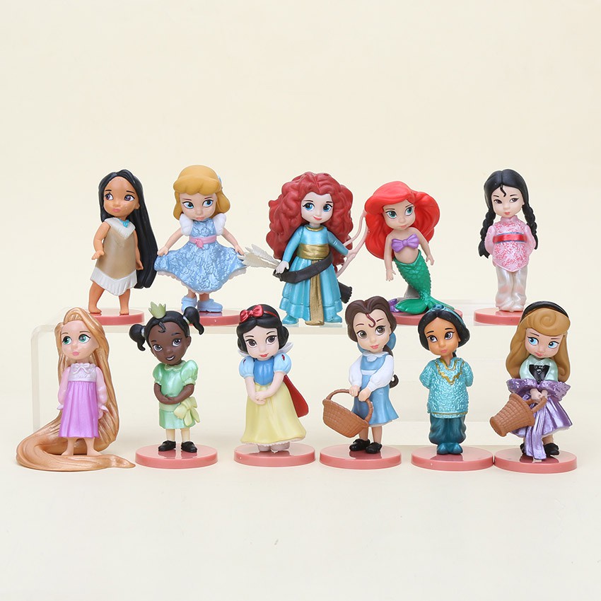 11pcs/set Disney Princess Figure Snow White Cinderella Ariel Mermaid ...
