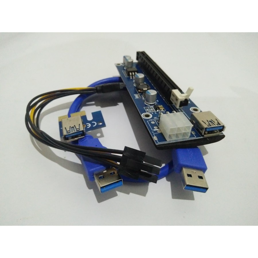 Pcie Riser PCI-E PCIE Express Riser Card 1x to 16x SATA Version 006C ...