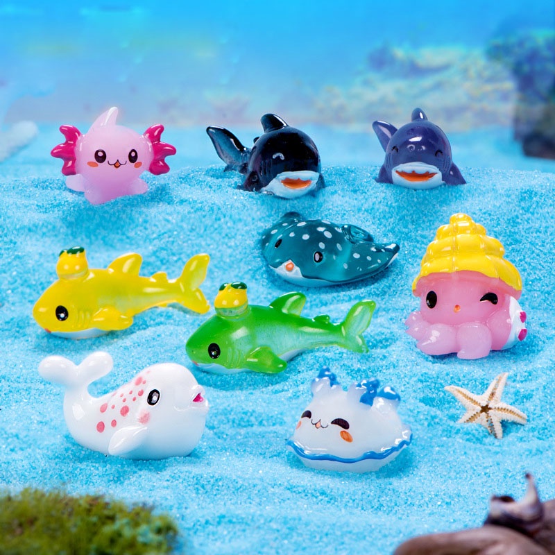 Miniature Marine Animal Shark Sea Rabbit Dolphin Crocodile Turtle ...