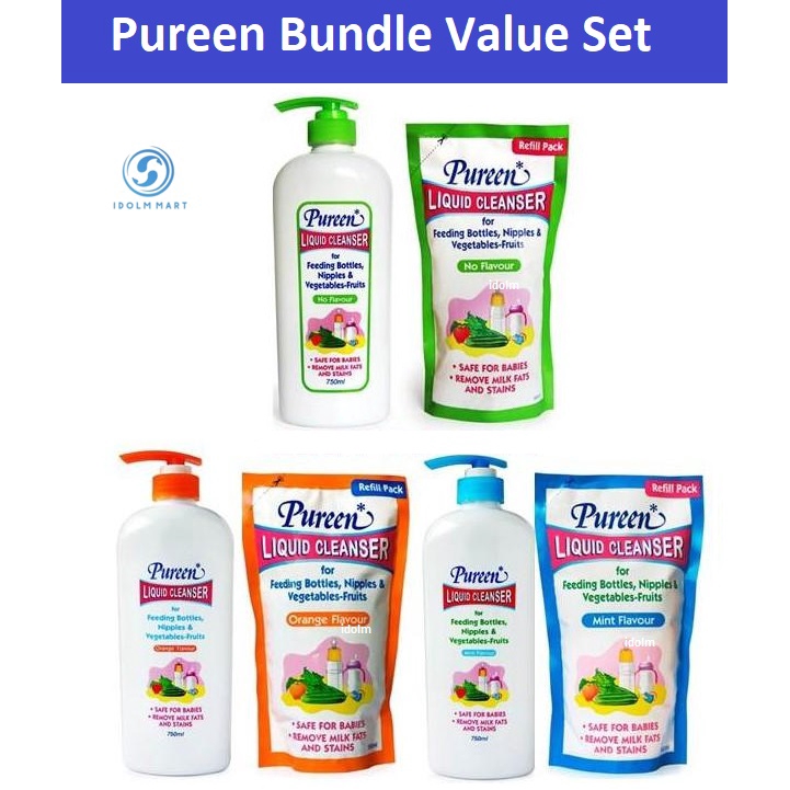 Pureen Liquid Cleanser Bundle Set 750ml + refill pack | Shopee Singapore