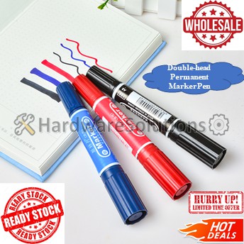 🖊️Double-head Permanent Marker Pen Oil-based with Bullet & Chisel Tips🖊 ...