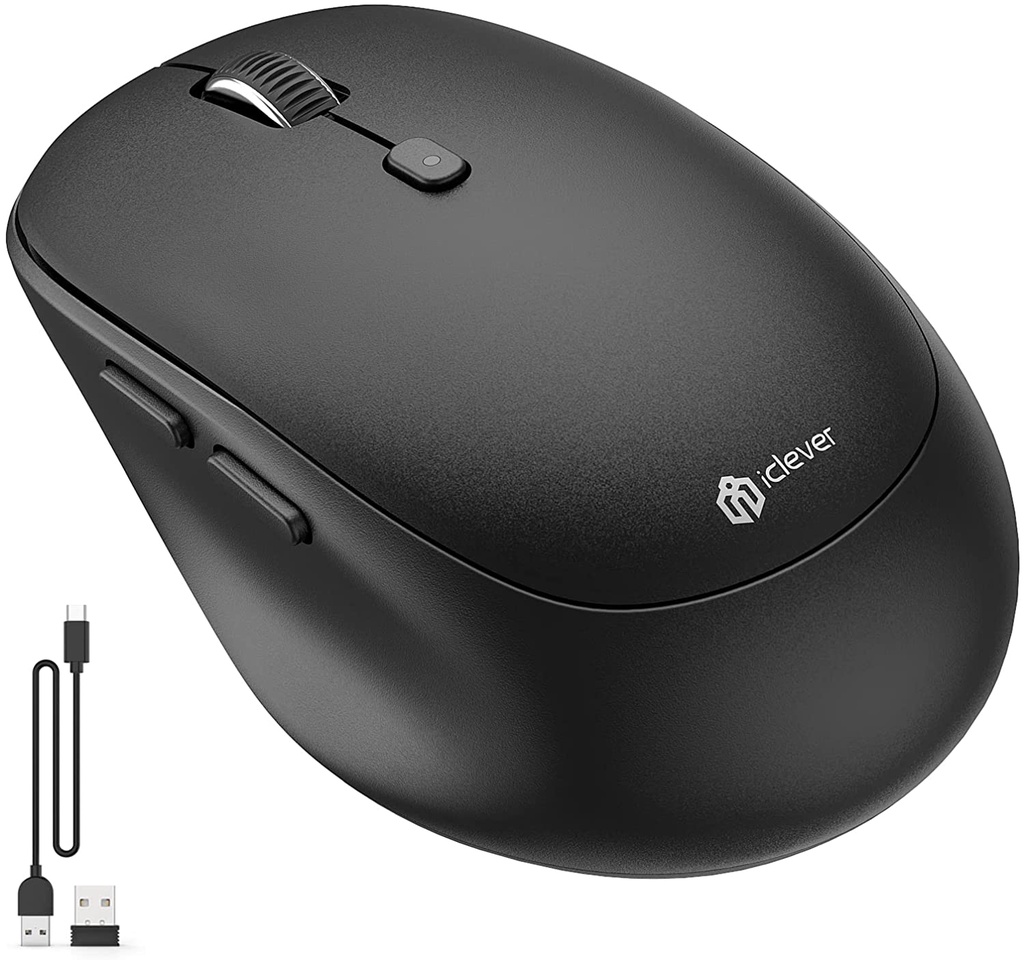 iClever MD165 Dual Mode Wireless Bluetooth Mouse, Type-C Rechargeable ...