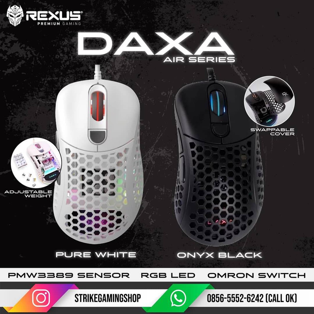 Rexus Daxa Air Honeycomb Rgb Pro Gaming Mouse | Shopee Singapore