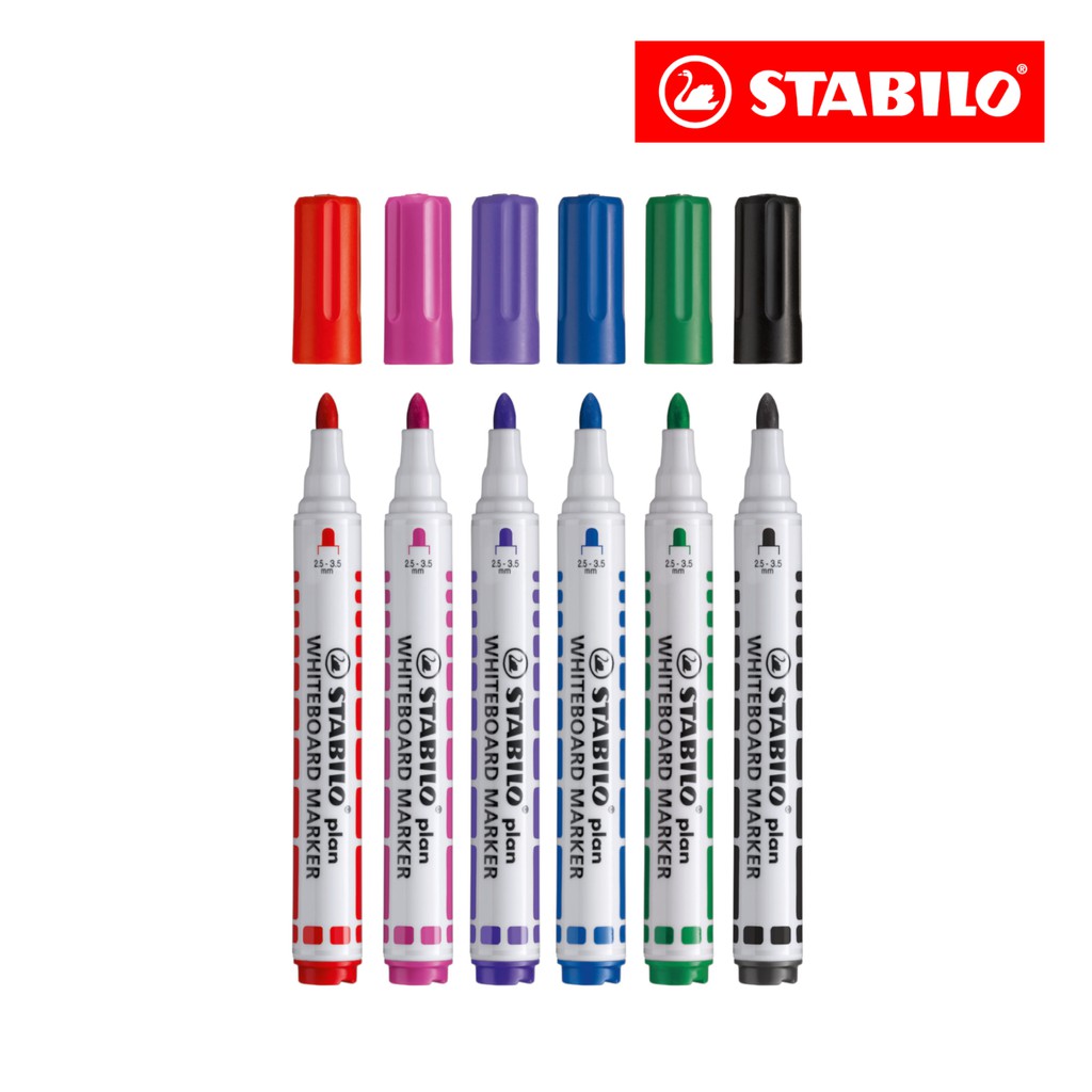 STABILO Plan Whiteboard Markers Bullet Tip Value Set of 4/6/8/Pack/Box ...