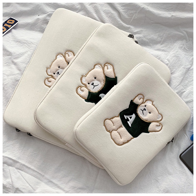 【THICKER】Cute Cartoon Embroidery Laptop Bag Tablet Bag 10/11/13/14/15 ...