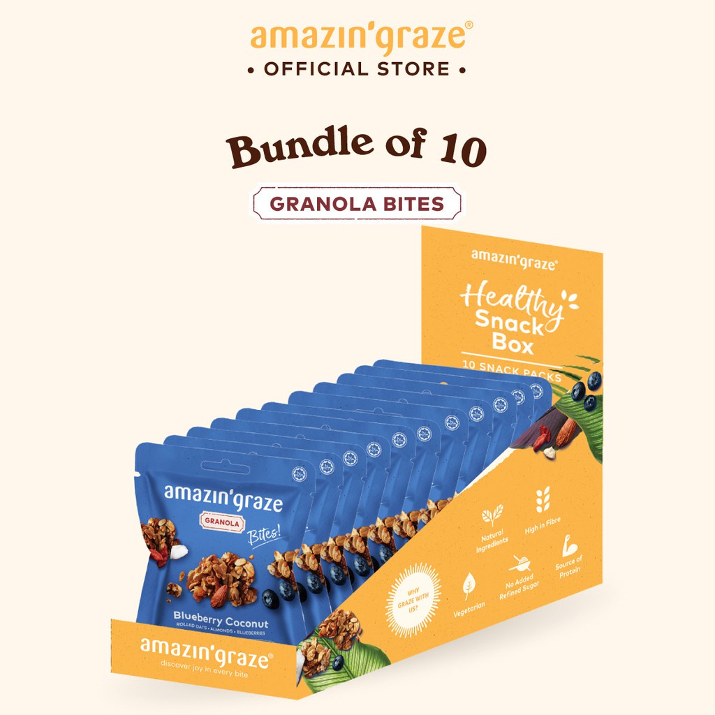 [Bundle of 10] Amazin' Mini Granola Bites (10 x 40g) | Shopee Singapore