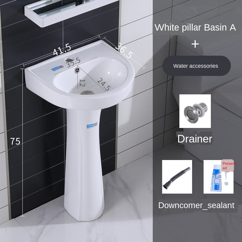 Simple column basin household washbasin integrated ceramic wash basin ...