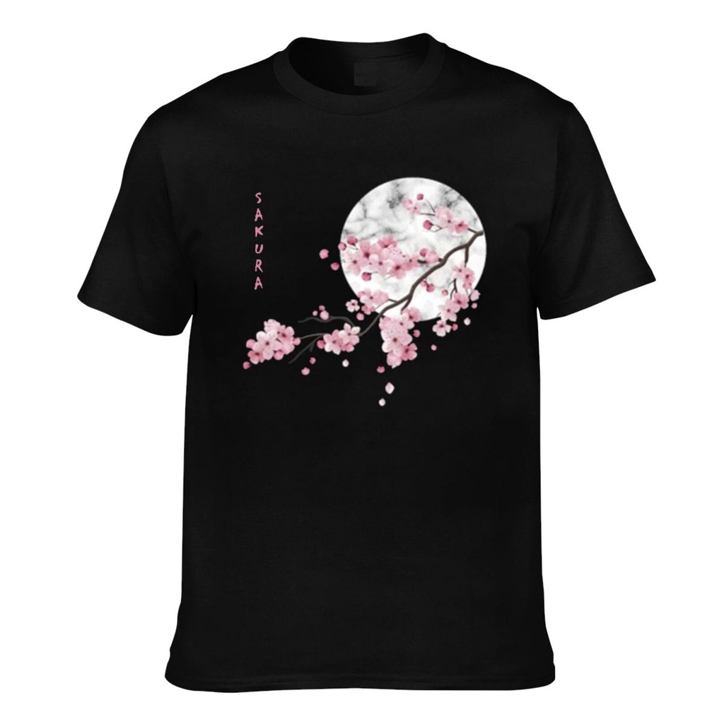 Japanese Art Sakura Cherry Blossom Japan'S Flower Men's Cotton T-Shirts ...