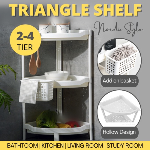 SG Local Nordic Style Multipurpose Kitchen Rack Triangle Shelf Kitchen ...