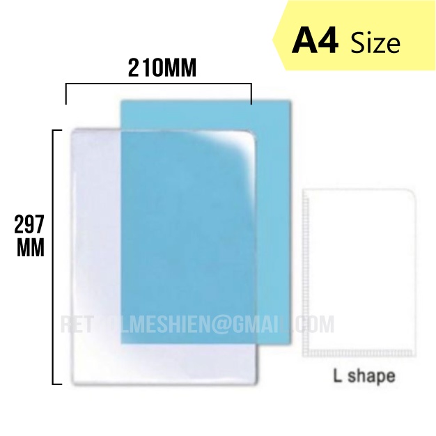 6pcs Super Thick Waterproof Clear A3/A4/F4 Soft File Holder L/U/C Shape ...