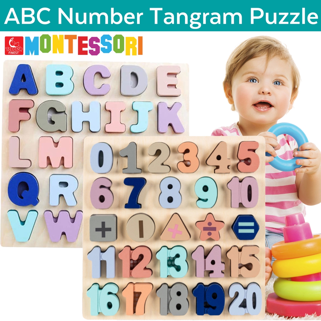 Tangram Alphabet Number Shape Puzzle Color Pattern Toy - Montessori ...