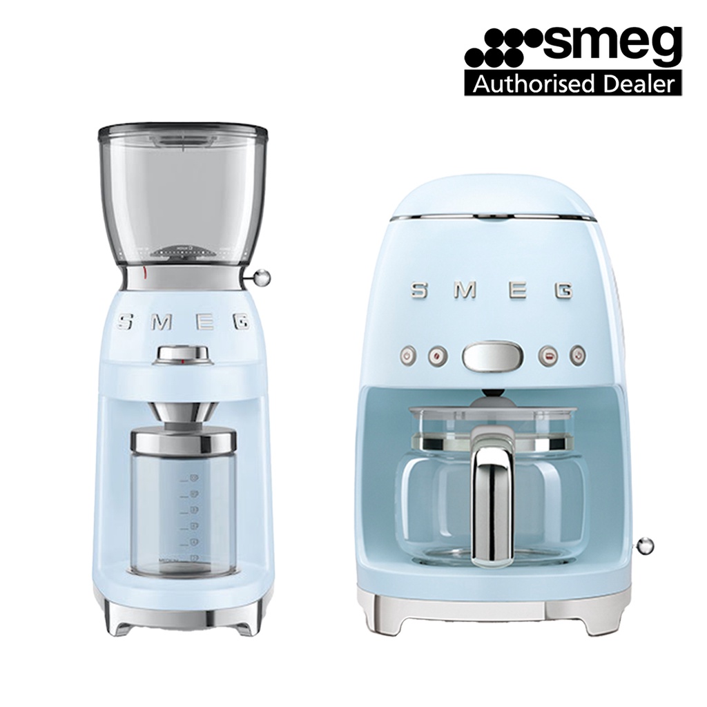 Smeg Coffee Grinder CGF01PBUK & Drip Coffee Machine DCF02PBUK (Pastel ...