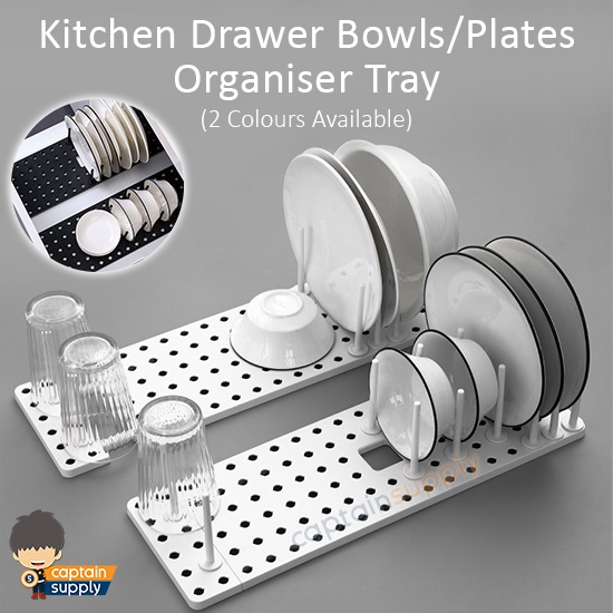 Expandable Kitchen Drawer Bowls Plates Organiser Tray | Shopee Singapore