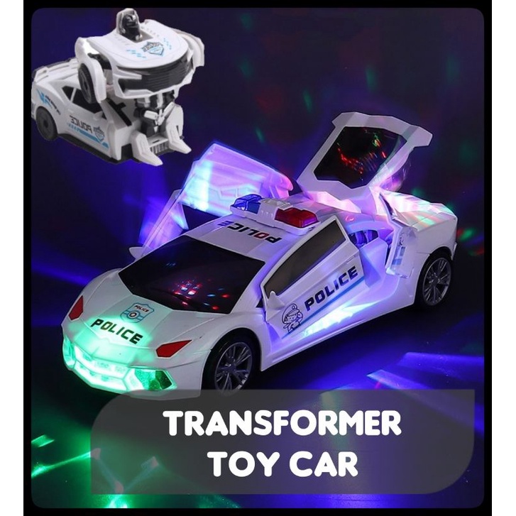 Transformer Robot Toy Car 2-in-1 Transform with Light Kereta Mainan ...