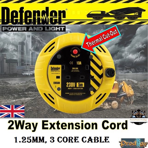 DEFENDER INDUSTRIAL EXTENSION CABLE REEL/ 13A BOX CASSETTE INDUSTRIAL ...