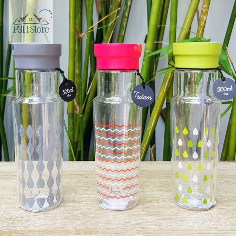 Tritan Lock&Lock plastic water bottle with handle, capacity 500ml ABF692 | Shopee Singapore