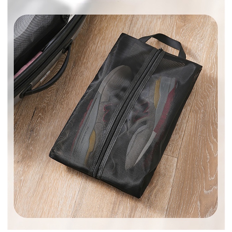 Visible breathable mesh shoe bag multi-function outdoor portable shoe ...