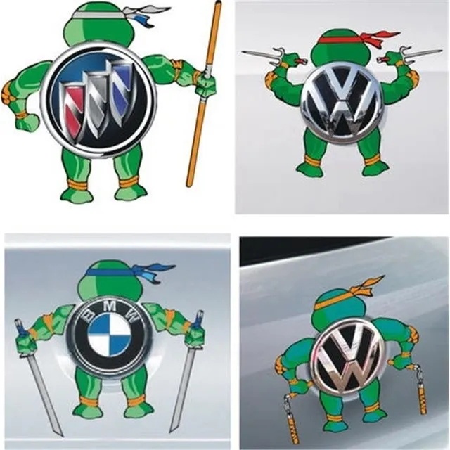 Car stickers Ninja Turtles car logo decorative stickers Personality ...