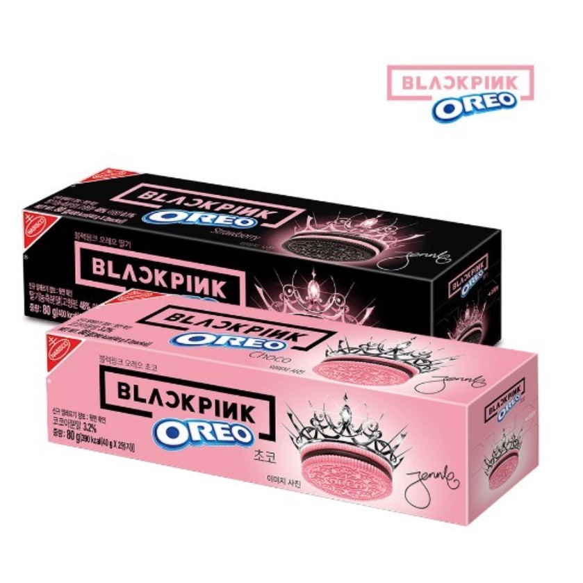 Oreo x Blackpink limited edition 80g black version pink version/ scan ...