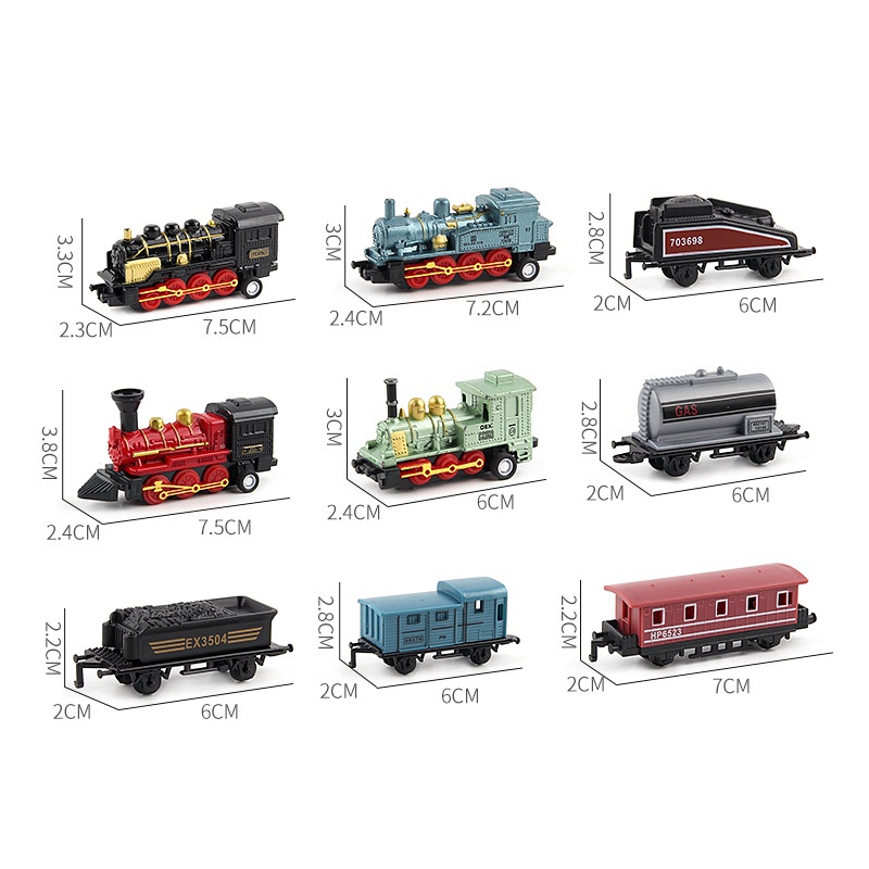 Pcs 4 Mini Steam Smoke Train Set Model Toy Gift Christmas For Set Kids ...