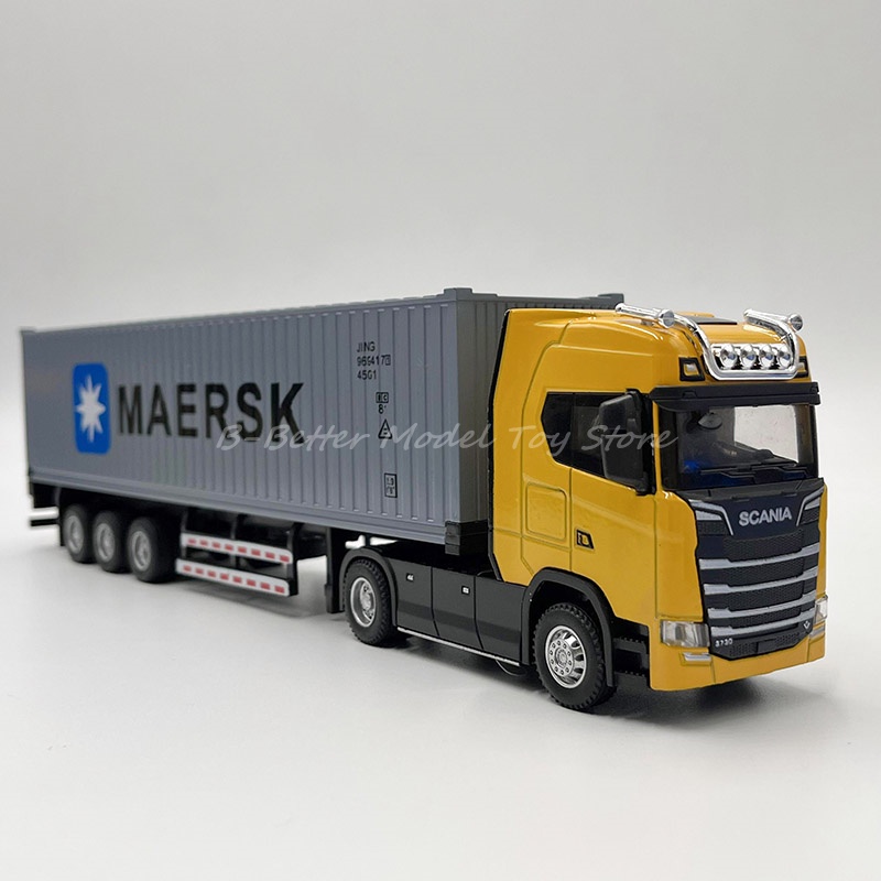 1:50 Diecast Model Truck Toy Scania S730 Tractor With Container Semi ...