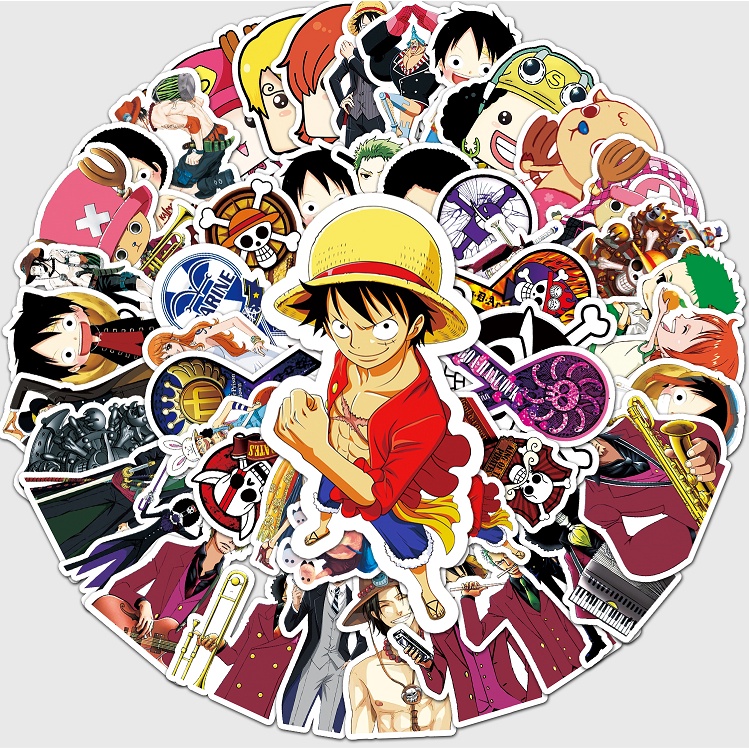 50 Piece Funny One Piece DIY Creative Home Decal Stickers Kawaii ...