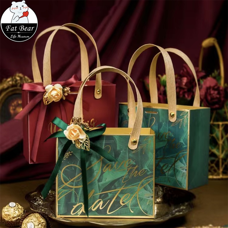 Gift Bag Premium Paper Bag Kraft Paper Bags with Handles Door Gift Bag ...