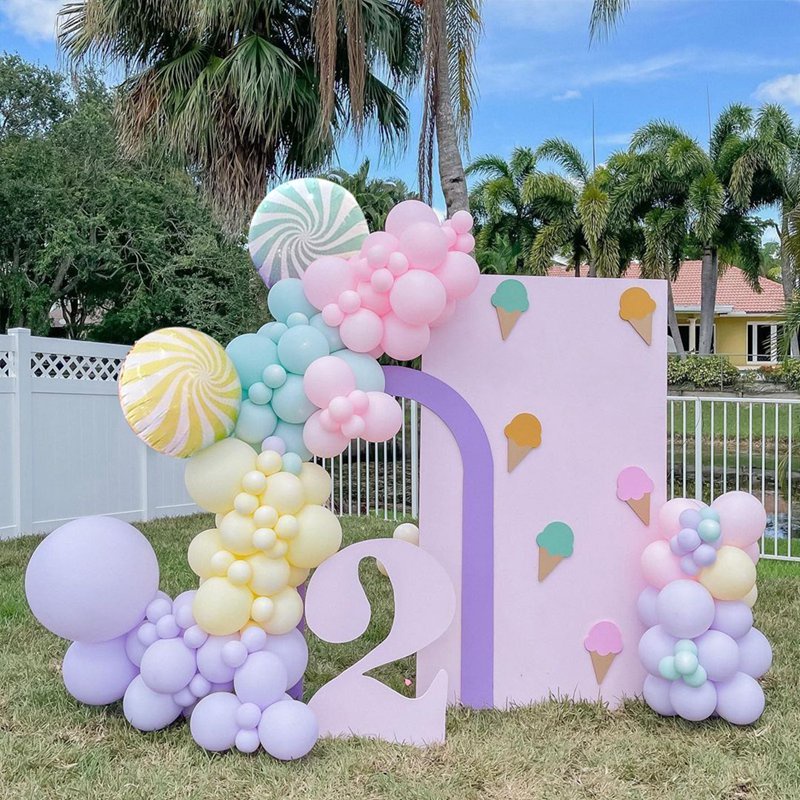 154pcs Macaron Cake Balloons For Birthday Wedding Baby Shower Rainbow ...
