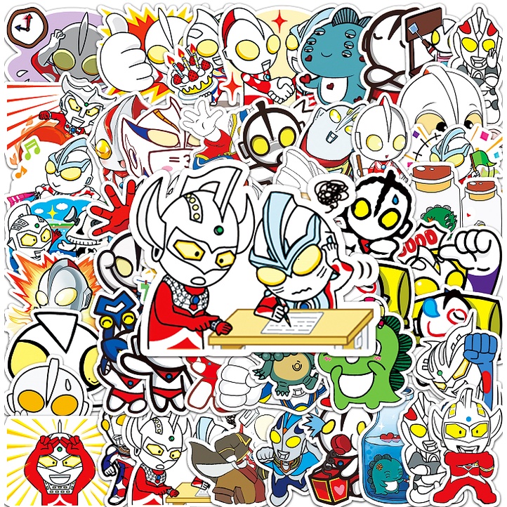 50 Piece Funny Ultraman Stickers Waterproof DIY For Phones Laptop Car ...