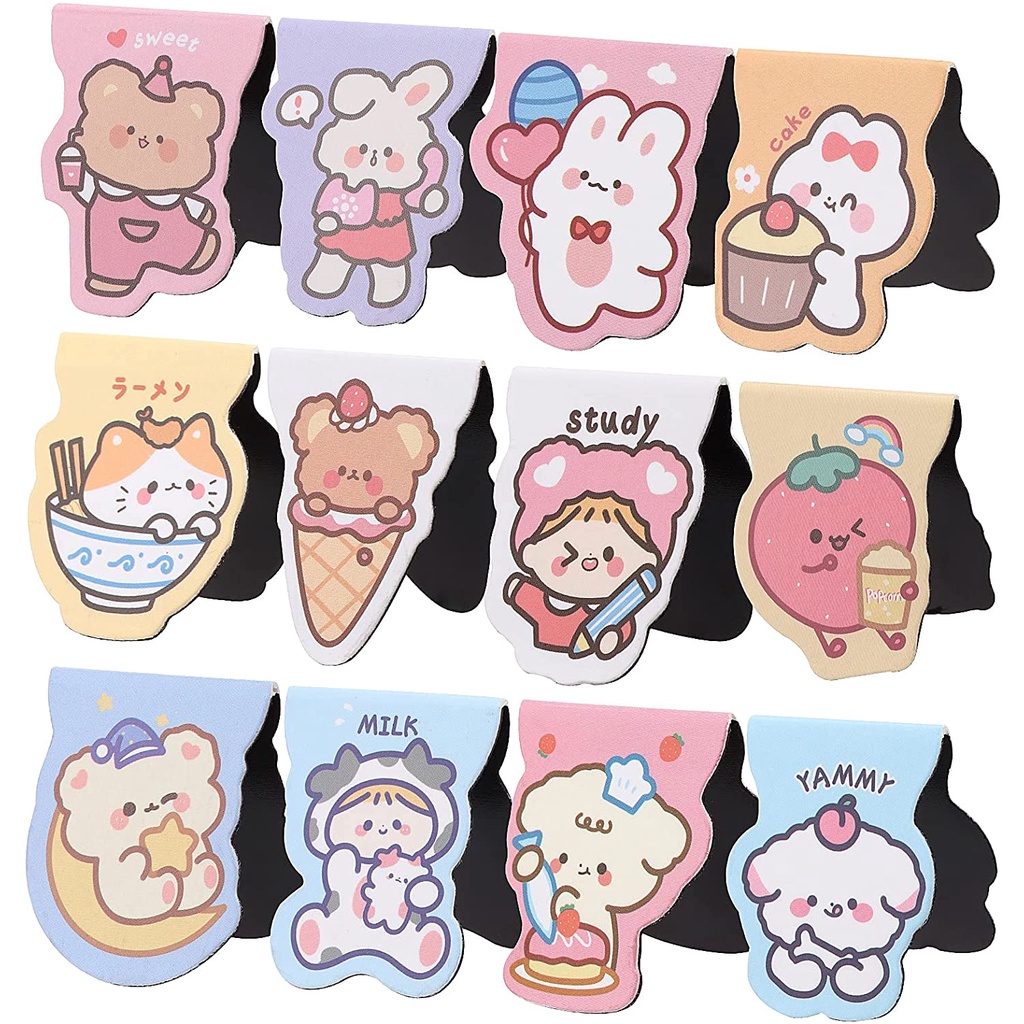 Magnetic Bookmarks 12Pcs Magnet Bookmark Clips for Kids Women | Shopee ...