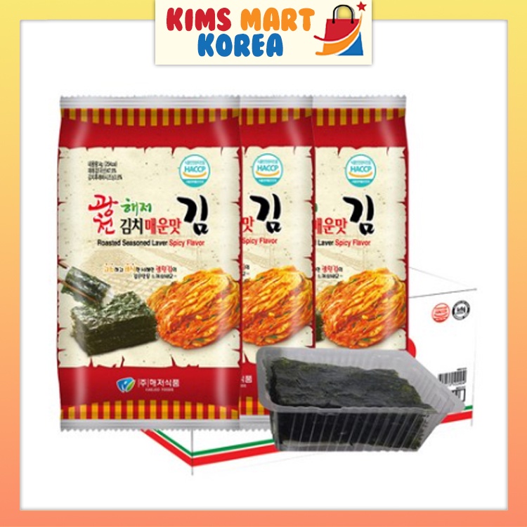 Korean Kimchi Seaweed Gwangchun Laver Kimchi Flavored Korea Food 4g x ...