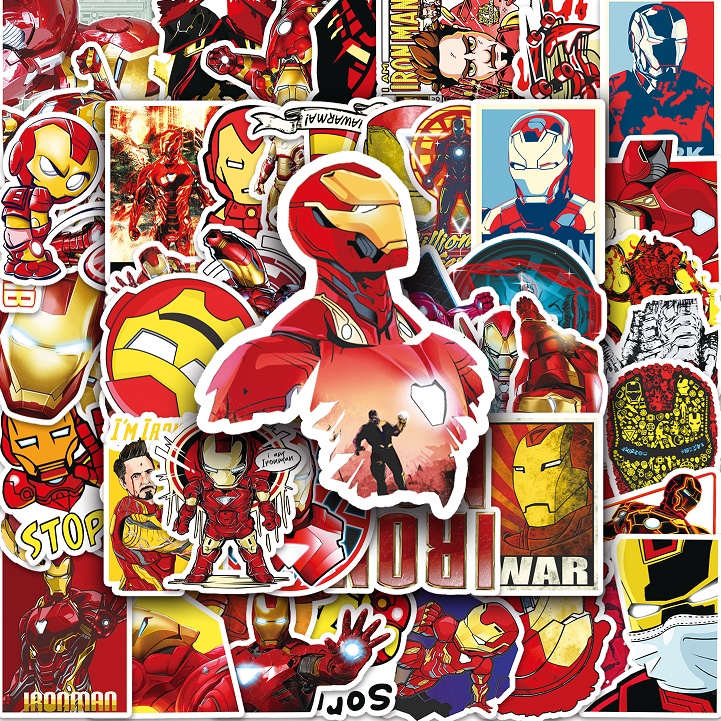 52 Piece Funny Ironman Marvel DIY Creative For Phones Laptops Car ...