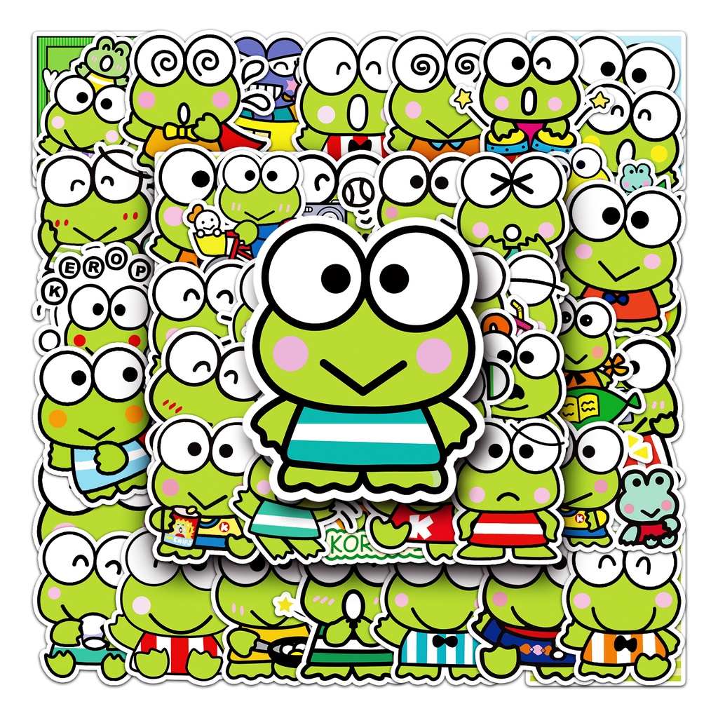 50 Piece Funny Sanrio Keroppi Stickers Waterproof DIY For Laptops ...