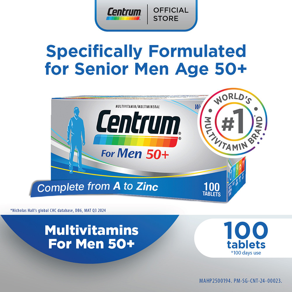 CENTRUM Multivitamin Supplement for Men 50+, Vitality, Boost Energy ...