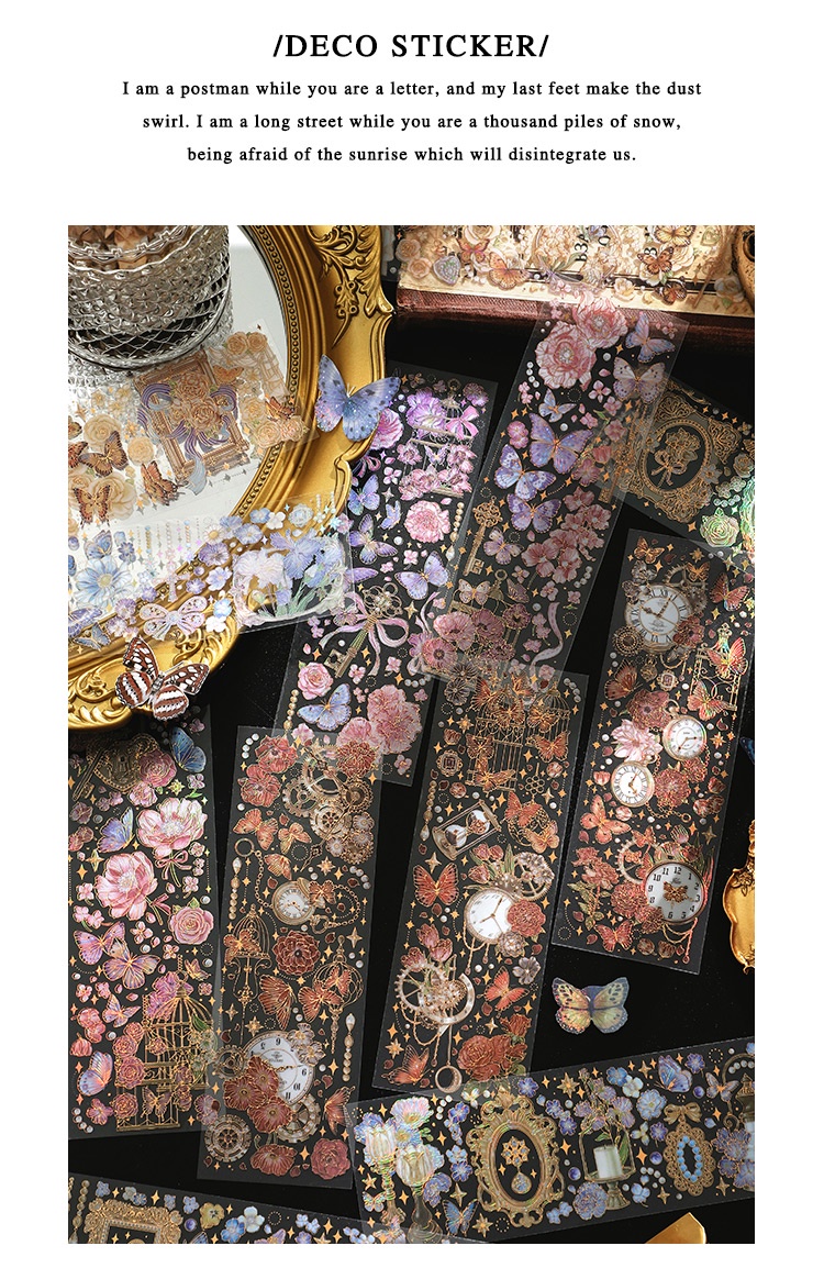 ENWEI 3 Sheets [Butterfly Clock Series] Vintage Journal Stickers ...