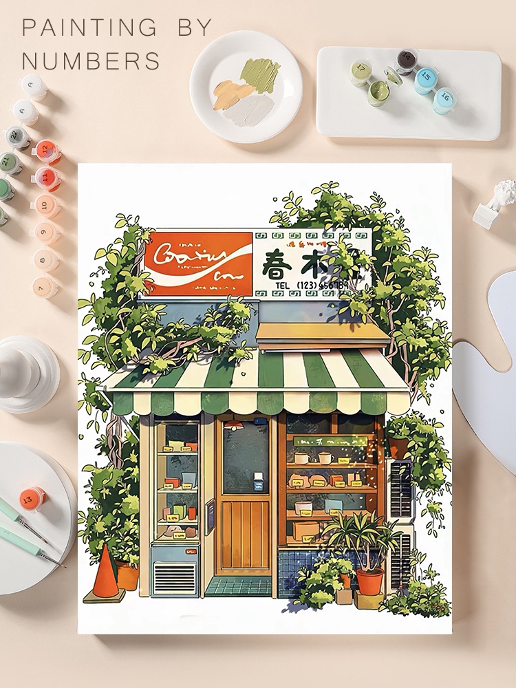 RUOPOTY 60x75cm/50x65cm/40x50cm Frame Coloring By Numbers House ...