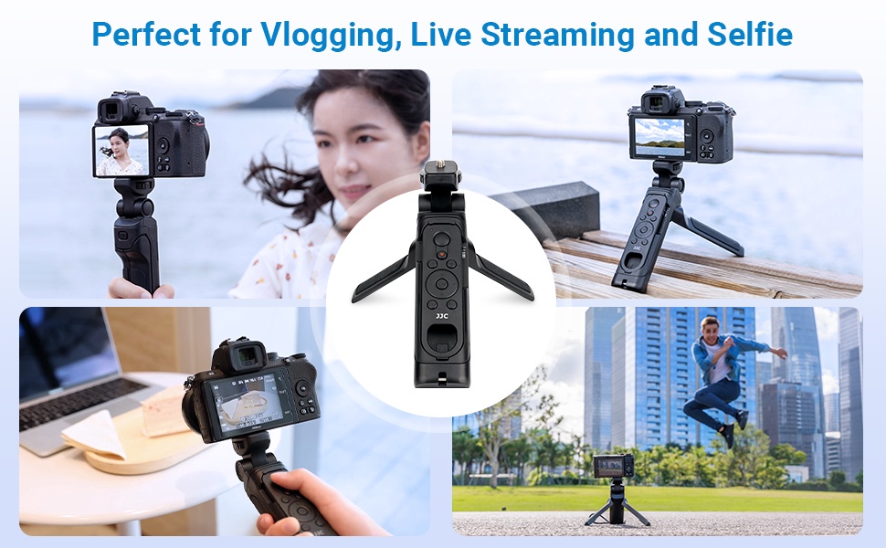 JJC Mini Tripod Grip with Bluetooth Remote Control for Camera Nikon Zf ...
