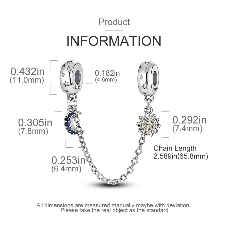 Sparkling Clear Silver Safety Chain 925 Sterling Silver Safety Chain ...