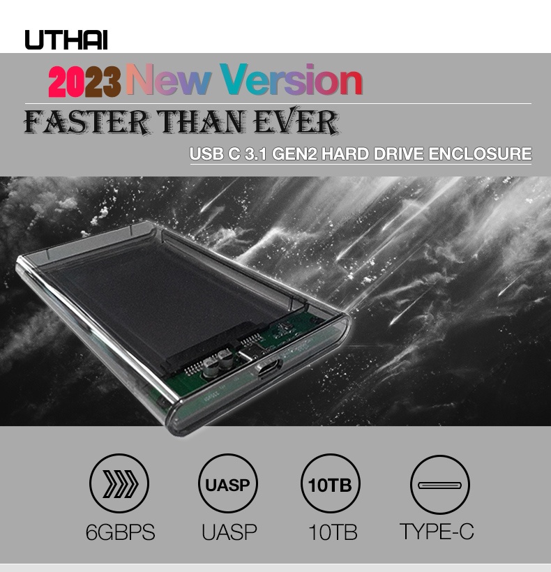 USB3.0/Type-C HDD Enclosure of 2.5" Hard Disk Case SSD SATA3 to USB 3.0 ...