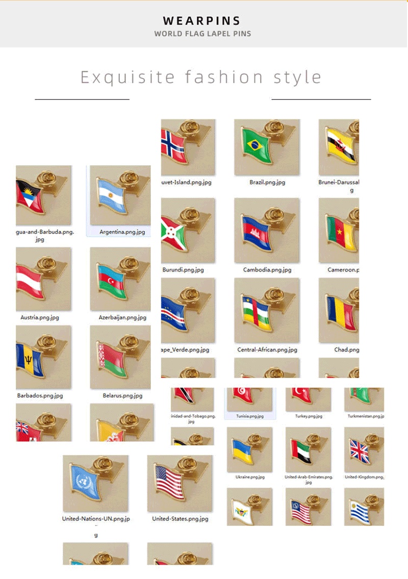 Asean Flag Pin Singapore/Malaysia/Thailand/Philippines/Vietnam Badge ...