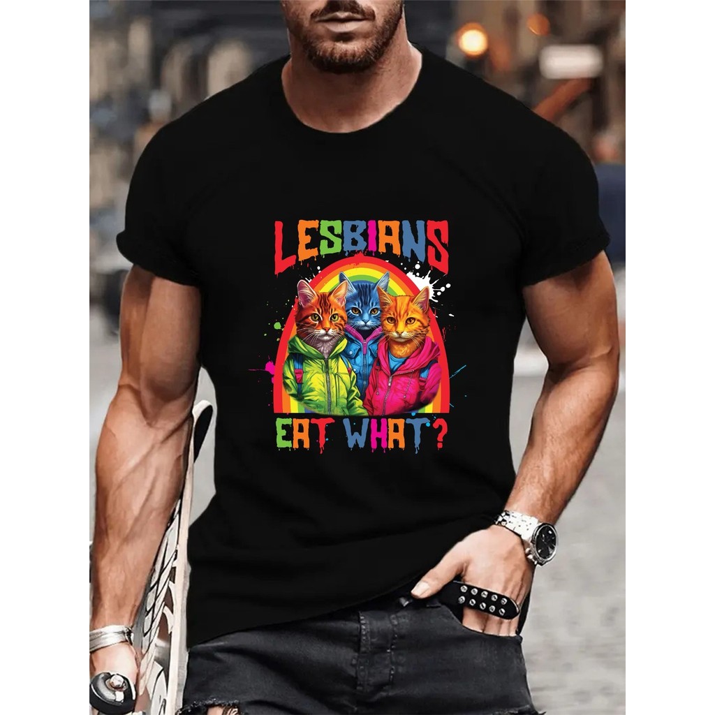 Bold Lesbian Tshirt, Funny Lgbtq Cats Pride Tee, Colorful Queer Cat Tee ...