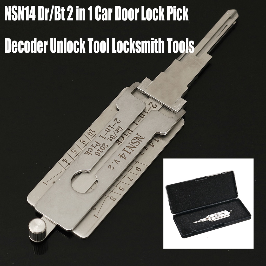 NSN14 Dr/Bt Car Door Lock Pick Decoder Unlock Tool Locksmith Tools Car ...