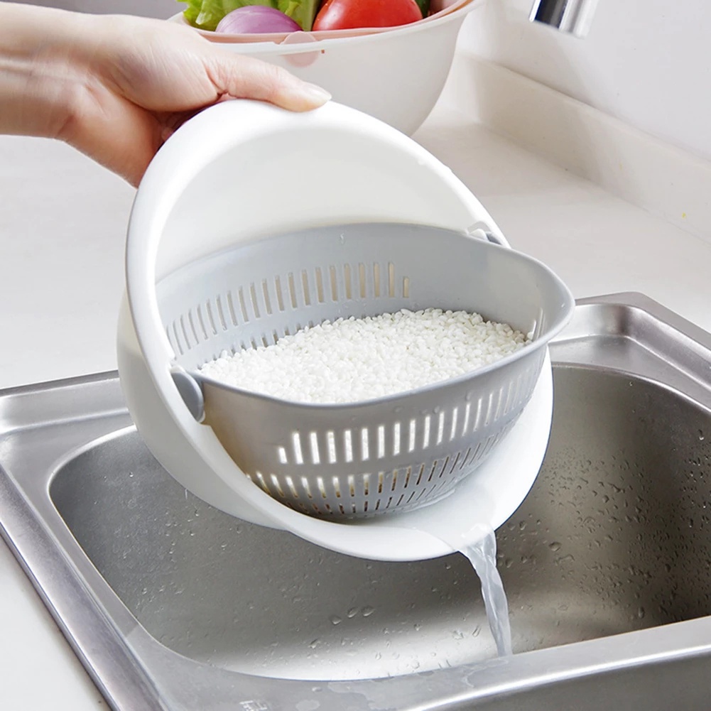 Multifunctional Double-Layer Vegetable Wash Drain Basket Strainers ...