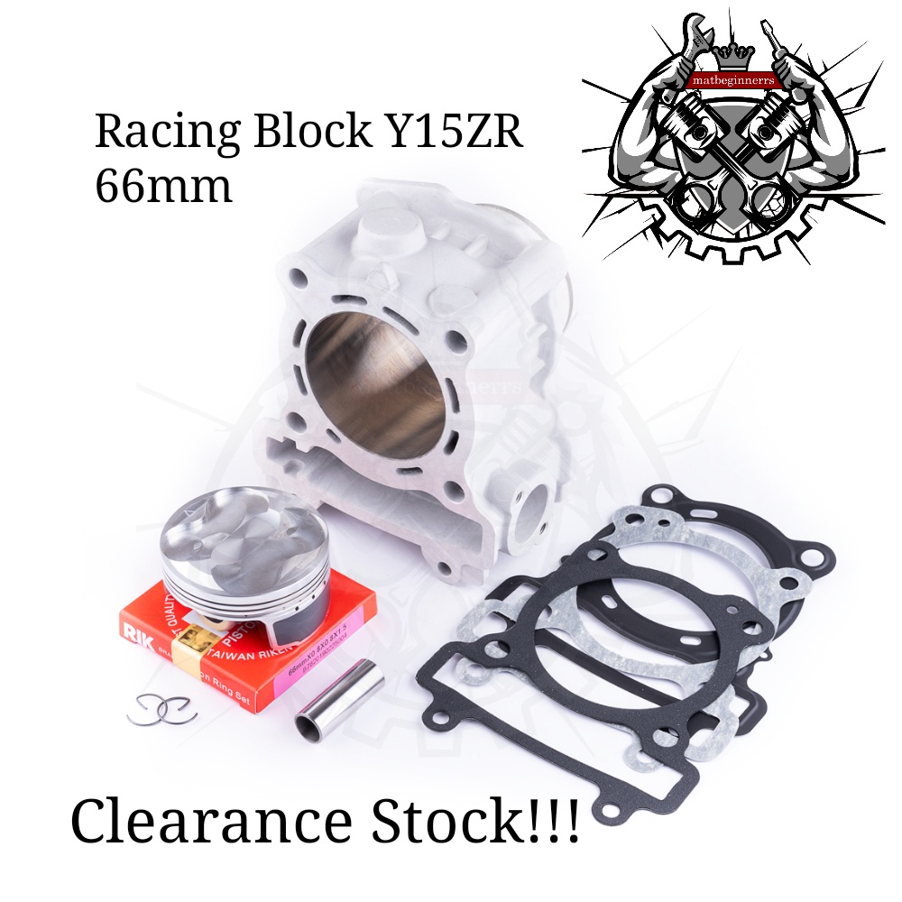 !! Yamaha Y15zr Ceramic Cylinder Block 66mm Forged Piston Version 1 ...