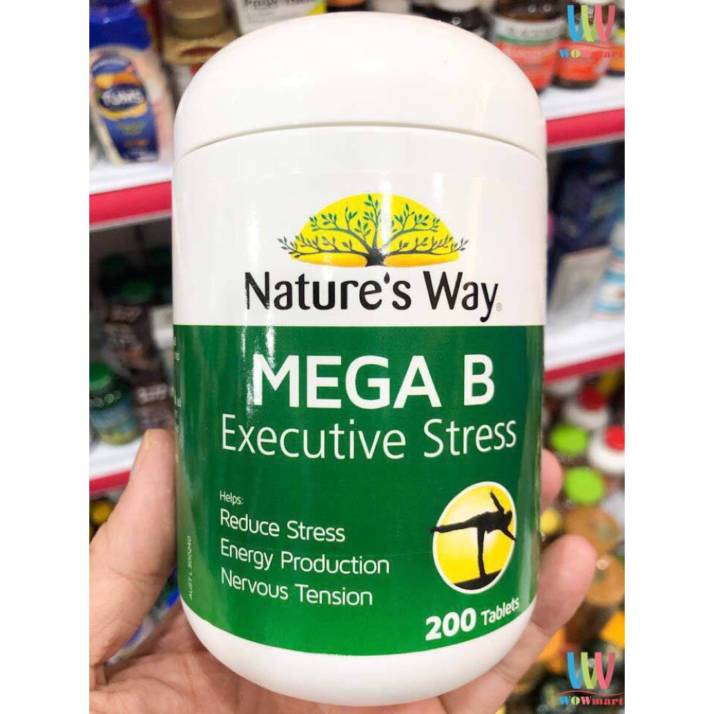 Nature's Way Mega B 200 Tablets Executive Stress Support Energy System ...