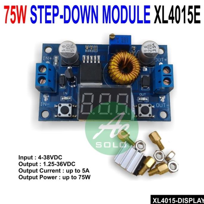 Monggo) Xl4015 Dc-Dc Step Down Module 5A 75W With Voltmeter | Shopee ...