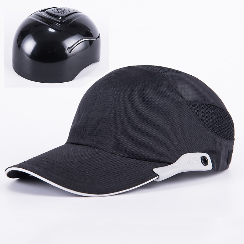 Men Black Safety Bump Cap With Reflective Stripes Lightweight and ...
