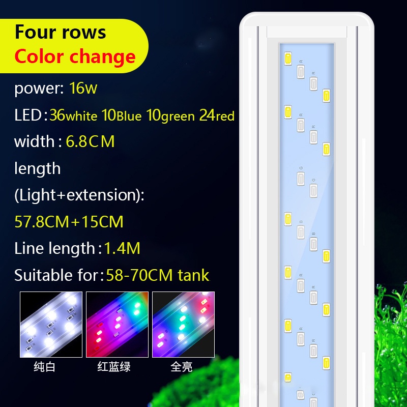 18-90cm Aquarium LED Light RGB Aquarium Lamp Fish Tank Light with Stand ...
