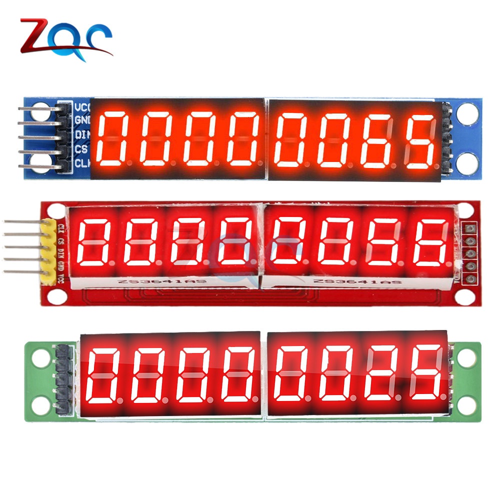 Red/Blue/Green Board MAX7219 8 Digit LED Tube Display Control Module for Arduino 3.3V 5V ...