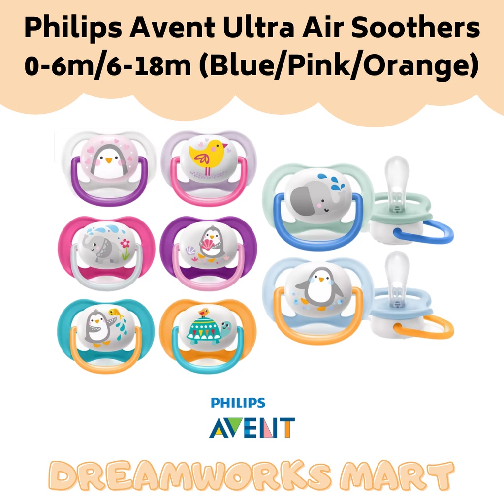 Philips Avent Ultra Air Soother Pacifier 0-6m/6-18m (Twin Pack ...